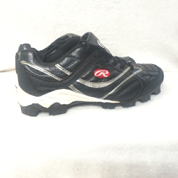 Rawlings | Shoes | Rawlings Baseball Cleats Black Metallic Graysilver ...
